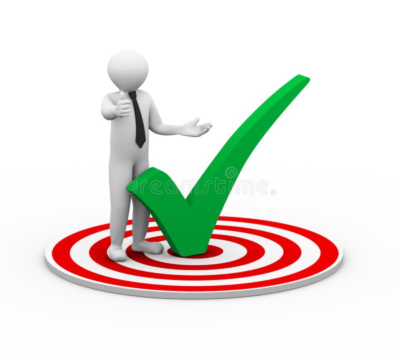 Persona 3d En Blanco Con La Marca De Verificación Correcta Stock de ...