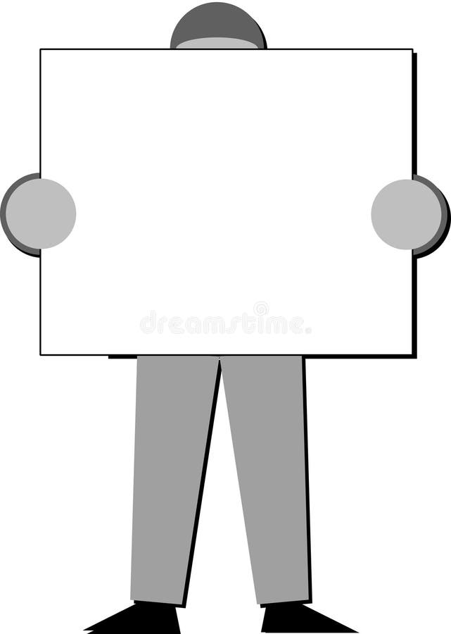 Persona Que Sostiene Un Letrero Stock de ilustración - Ilustración de ...