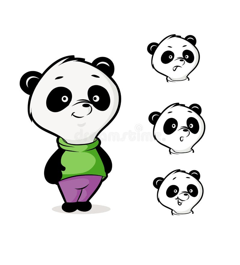 Personagem De Banda Desenhada Da Panda Ilustração do Vetor - Ilustração ...