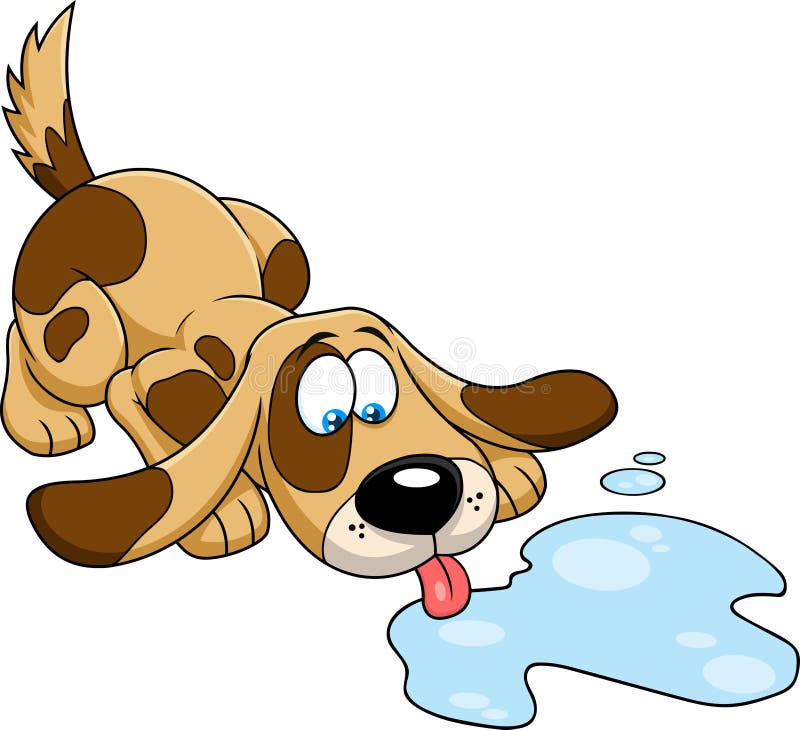 Personaggio Carino Di Cartone Animato Di Un Cane Che Beve Una ... Personaggio Carino Di Cartone Animato Di Un Cane Che Beve Una ...