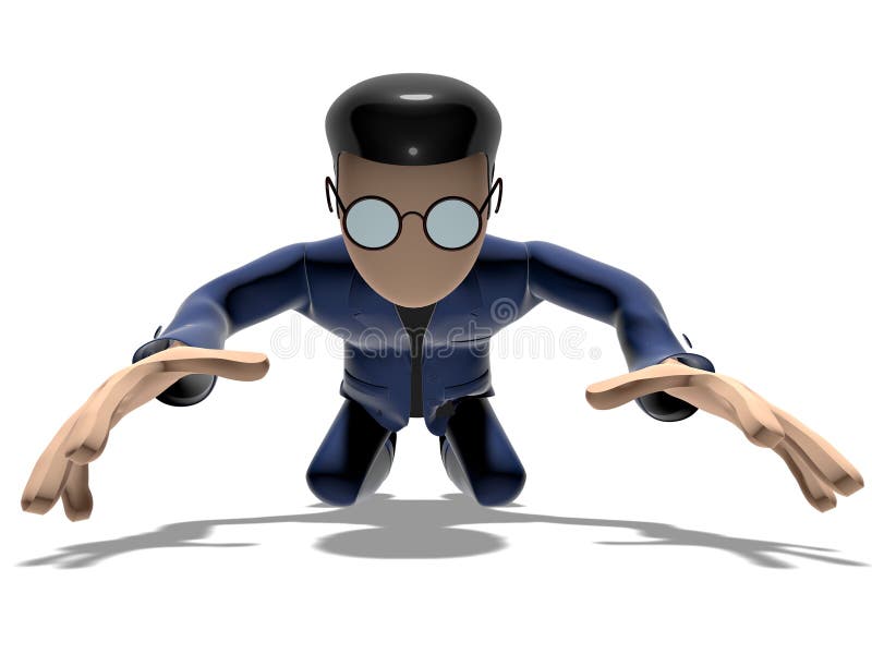 Personaje De Dibujos Animados 3D Postrado Stock de ilustración ...