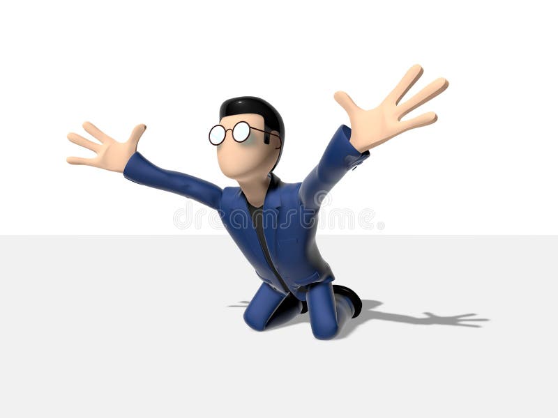 Personaje De Dibujos Animados 3D Postrado Stock de ilustración ...