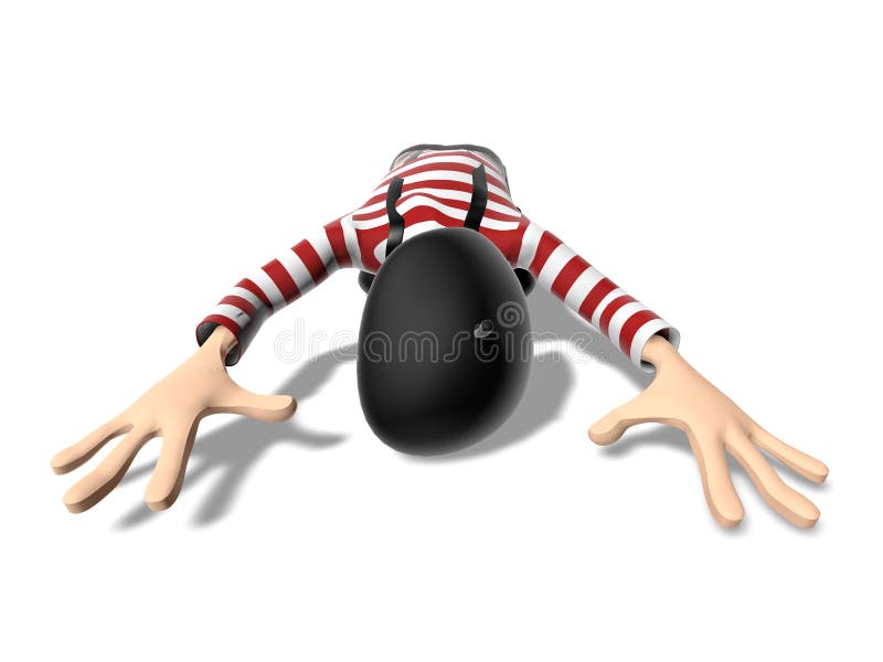 Personaje De Dibujos Animados 3D Postrado Stock de ilustración ...