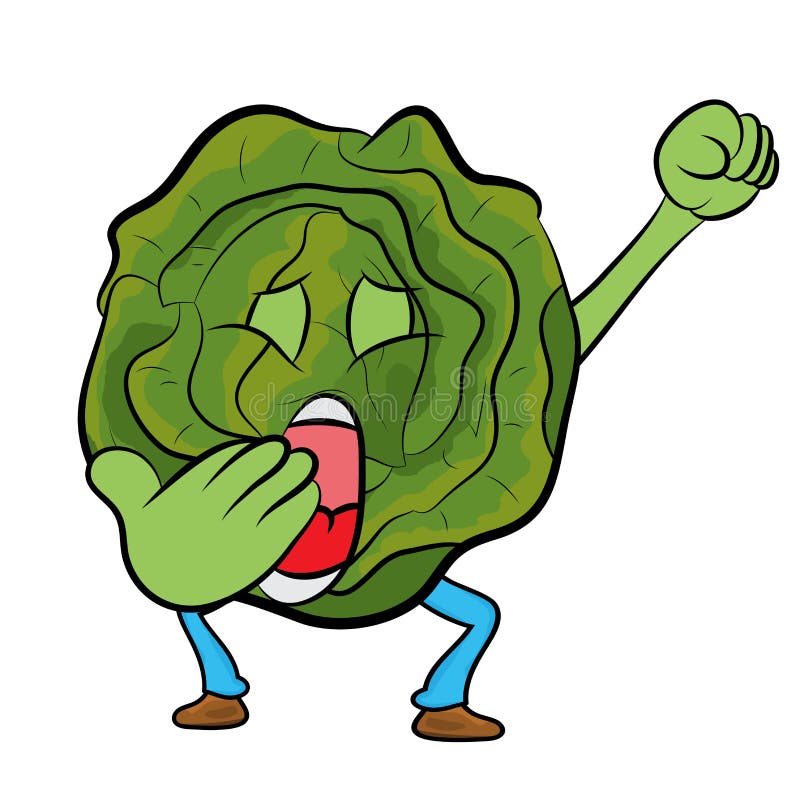 Personaje De Dibujos Animados De La Col Stock de ilustración ...