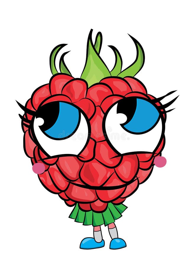 Personaje De Dibujos Animados De La Frambuesa Stock de ilustración ...