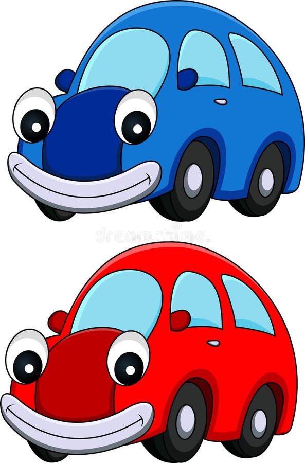 Personaje De Dibujos Animados Del Coche Stock de ilustración ...