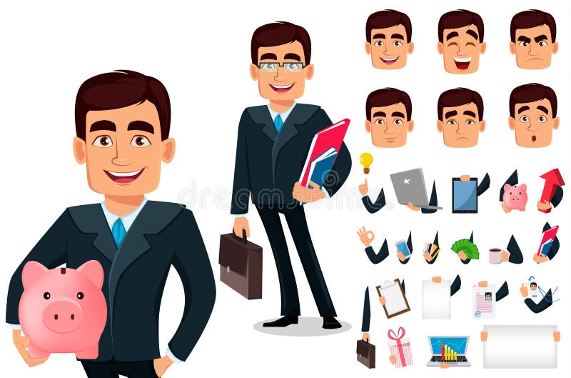 Personaje De Dibujos Animados Del Hombre De Negocios En Traje Formal ... Personaje De Dibujos Animados Del Hombre De Negocios En Traje Formal ...