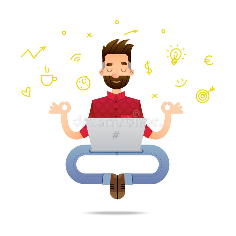 Personaje De Dibujos Animados Del Programador Stock de ilustración ...