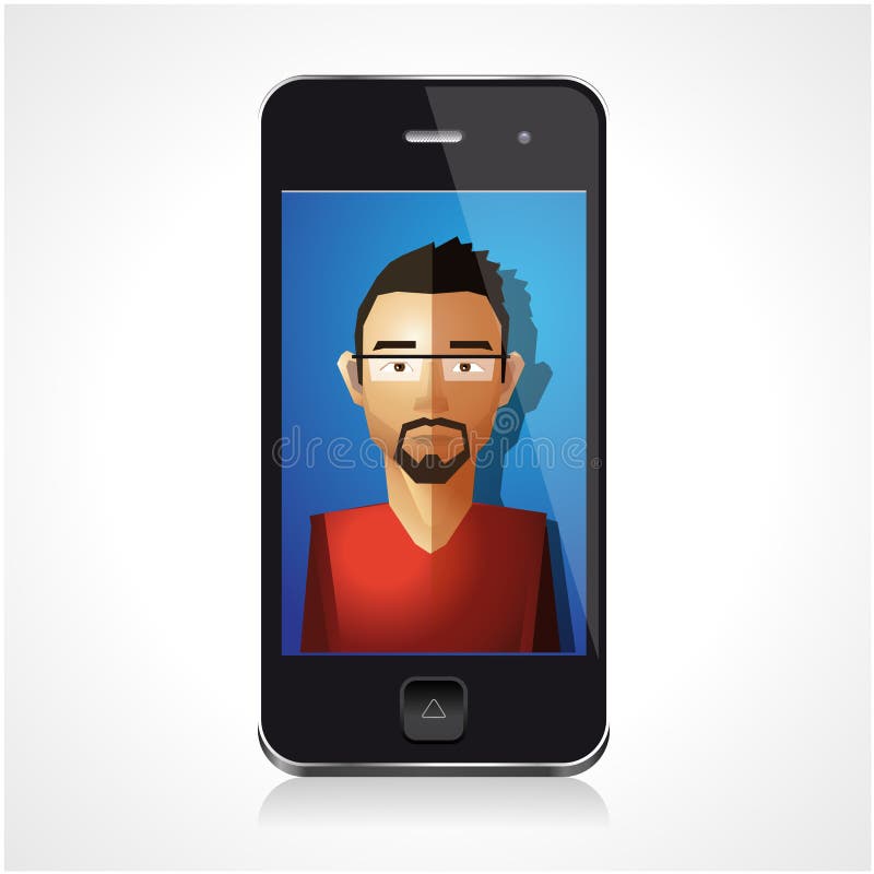 Personaje De Dibujos Animados - Smartphone Ilustración del Vector ...