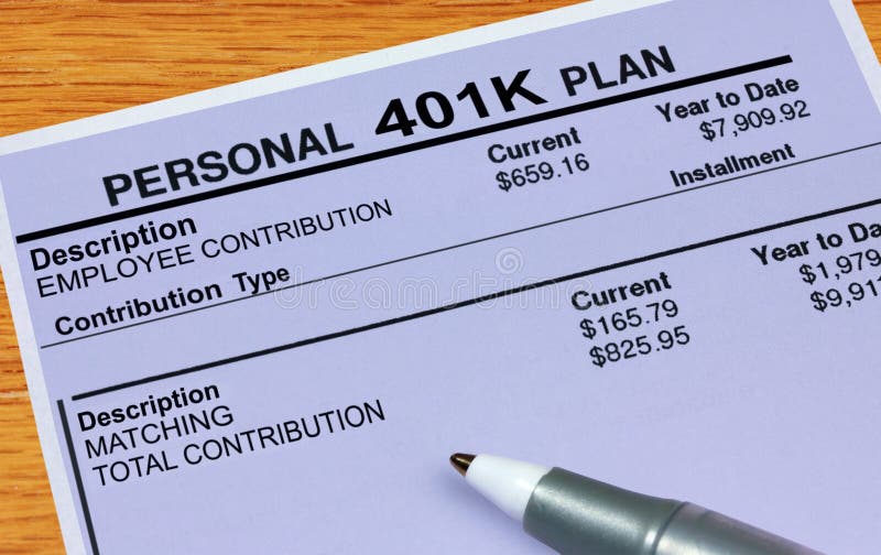 Personal 401K Plan Statement Stock Image - Image of printed, statement ...