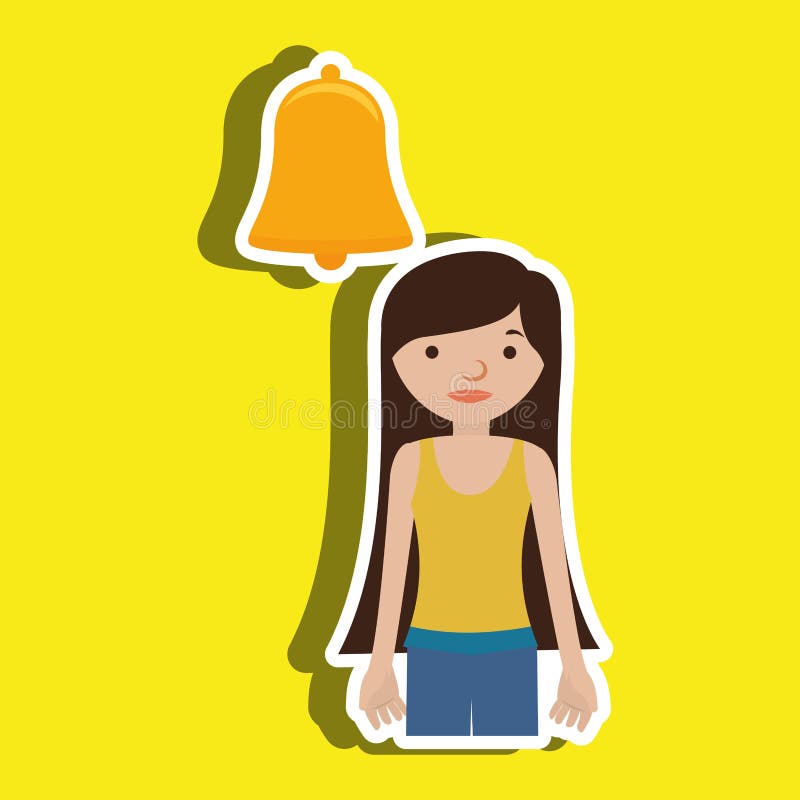 Girl Ring Bell Cartoon Stock Illustrations – 57 Girl Ring Bell Cartoon ...