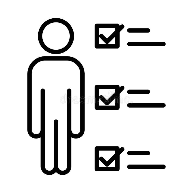 Personal Assessment Icon Linear Logo Mark in Black and White Stock ...