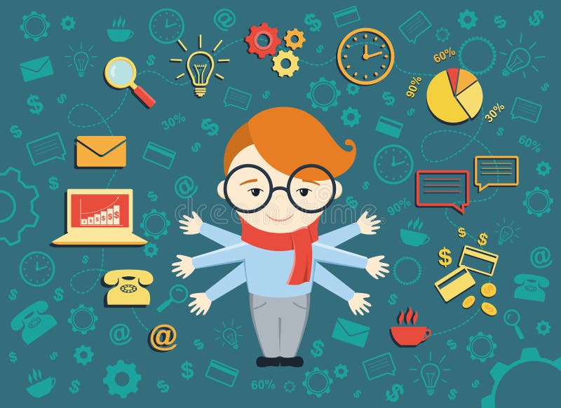 Personal assistant stock vector. Illustration of flat - 87077052