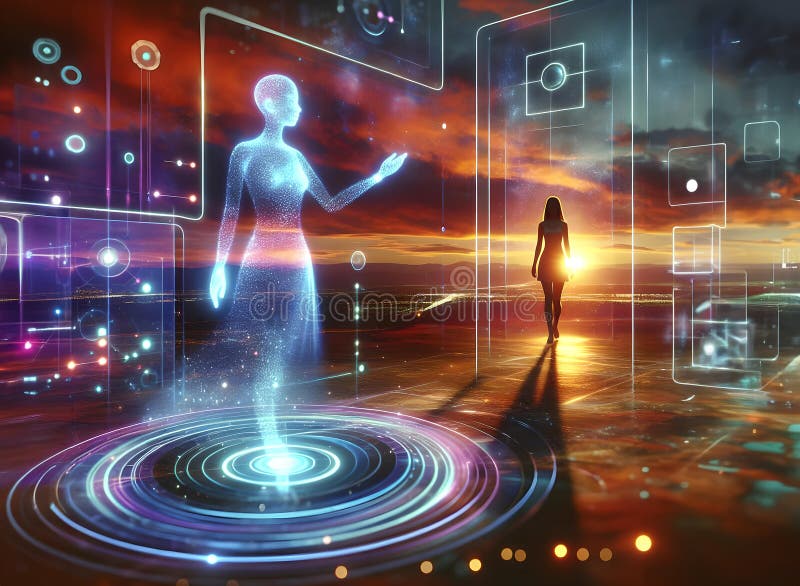 Personal Assistant, Hologram, Concept Stock Illustration - Illustration ...