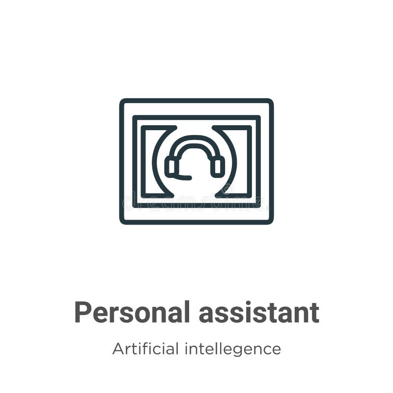 Personal Assistant Outline Vector Icon. Thin Line Black Personal ...