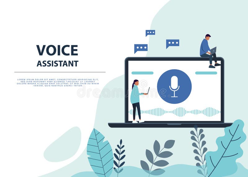 Personal Assistant and Voice Recognition Concept Gradient Vector ...