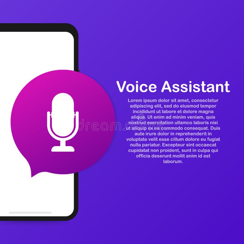 Personal Assistant and Voice Recognition on Mobile App Stock Vector ...