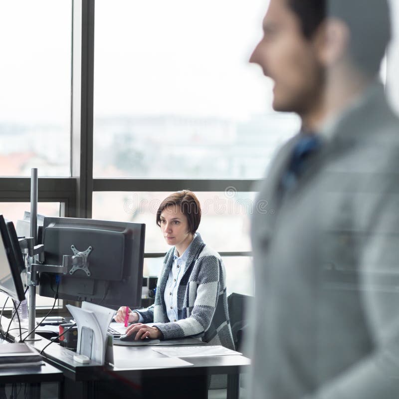 Personal Assistant Working in Corporate Office. Stock Image - Image of ...
