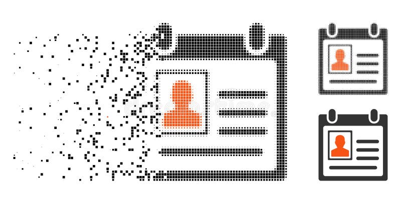 Broken Pixel Halftone Personal Badge Icon Stock Vector - Illustration ...