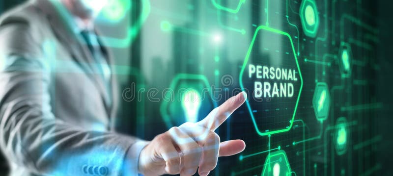 Personal Brand Icon on Virtual Screen. Business Technology and Personal ...