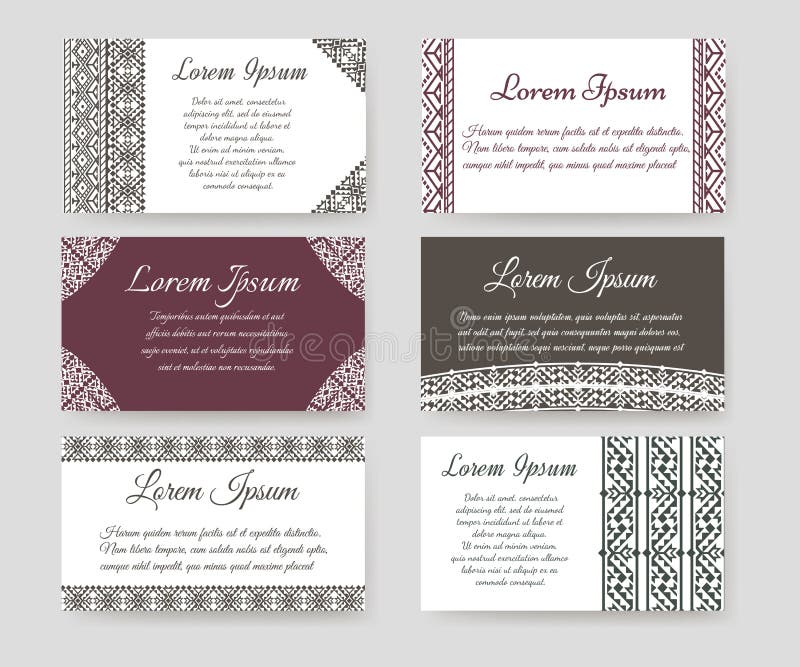 Personal Cards with Ethnic Design Stock Vector - Illustration of ...