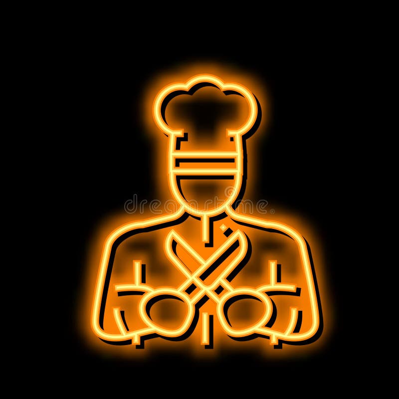 Personal Chef Neon Glow Icon Illustration Stock Vector - Illustration ...