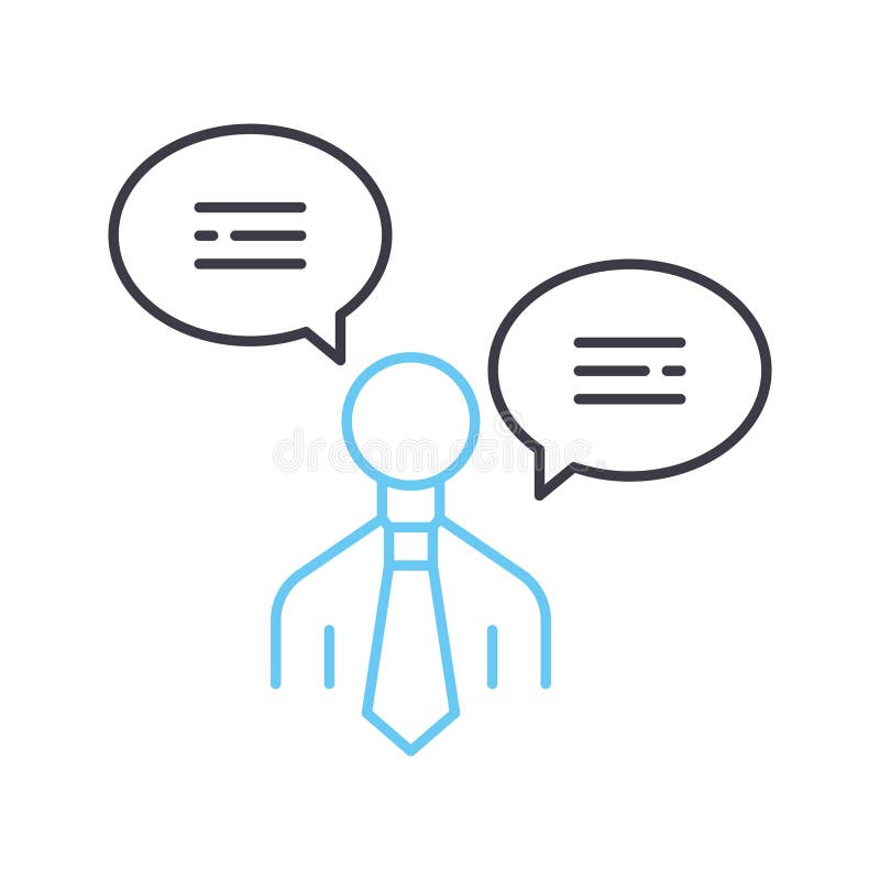 Personal Communication Line Icon, Outline Symbol, Vector Illustration ...