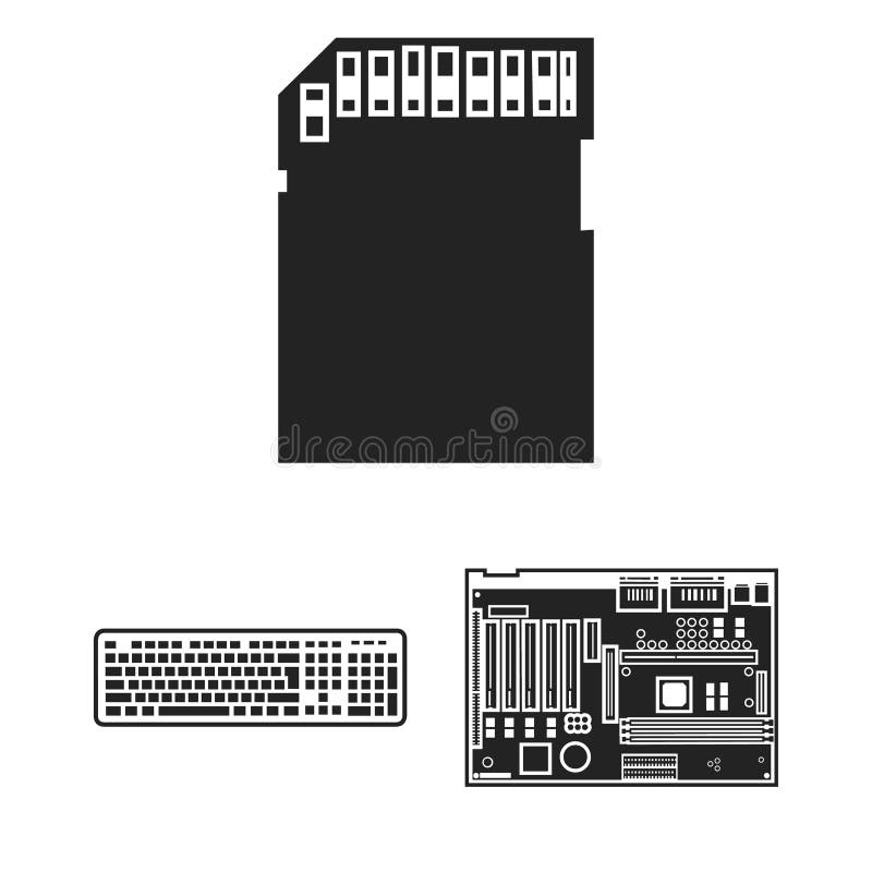 Personal Computer Black Icons in Set Collection for Design. Equipment ...