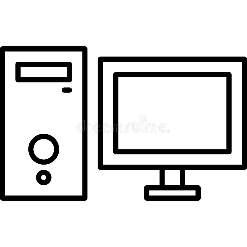 Personal Computer stock vector. Illustration of sketch - 359742977