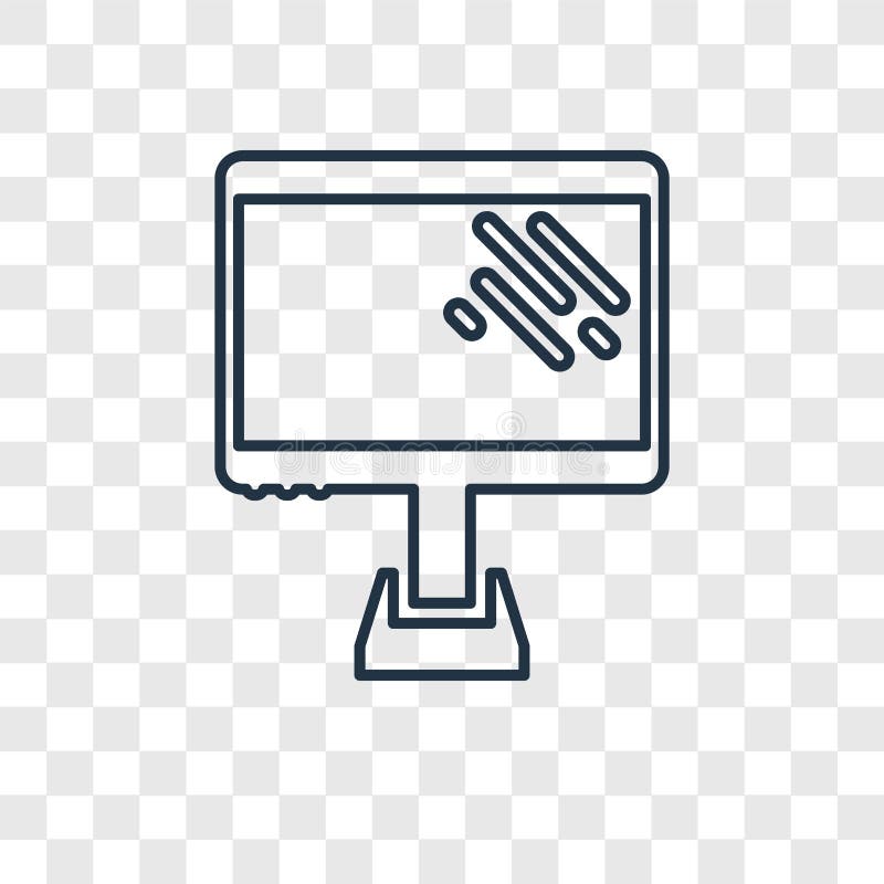 Personal Computer Concept Vector Linear Icon Isolated on Transparent ...