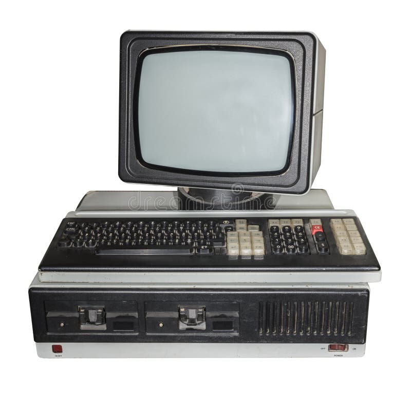 Vecchio Computer Portatile Con Il Floppy Disk Immagine Stock - Immagine ...