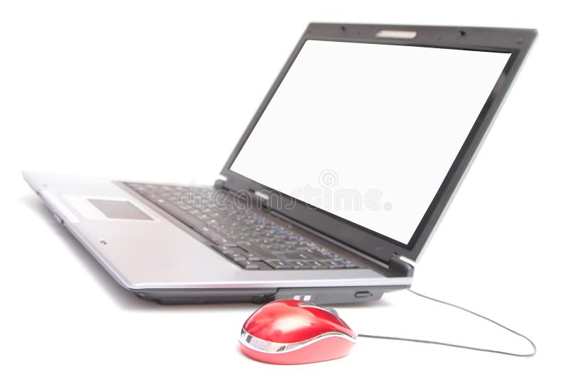 Persoonlijke Computer En Rode Muis Stock Afbeelding - Image of ...