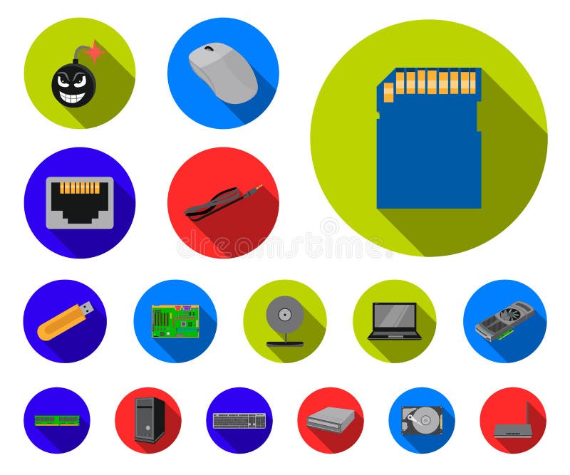 Personal Computer Flat Icons in Set Collection for Design. Equipment ...