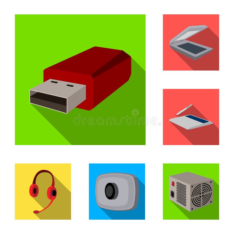 Personal Computer Flat Icons in Set Collection for Design. Equipment ...