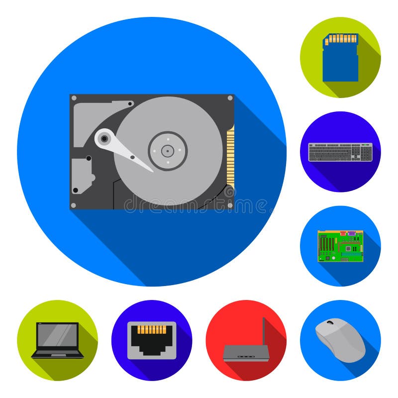 Personal Computer Flat Icons in Set Collection for Design. Equipment ...