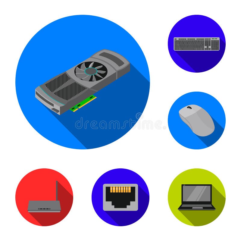 Personal Computer Flat Icons in Set Collection for Design. Equipment ...