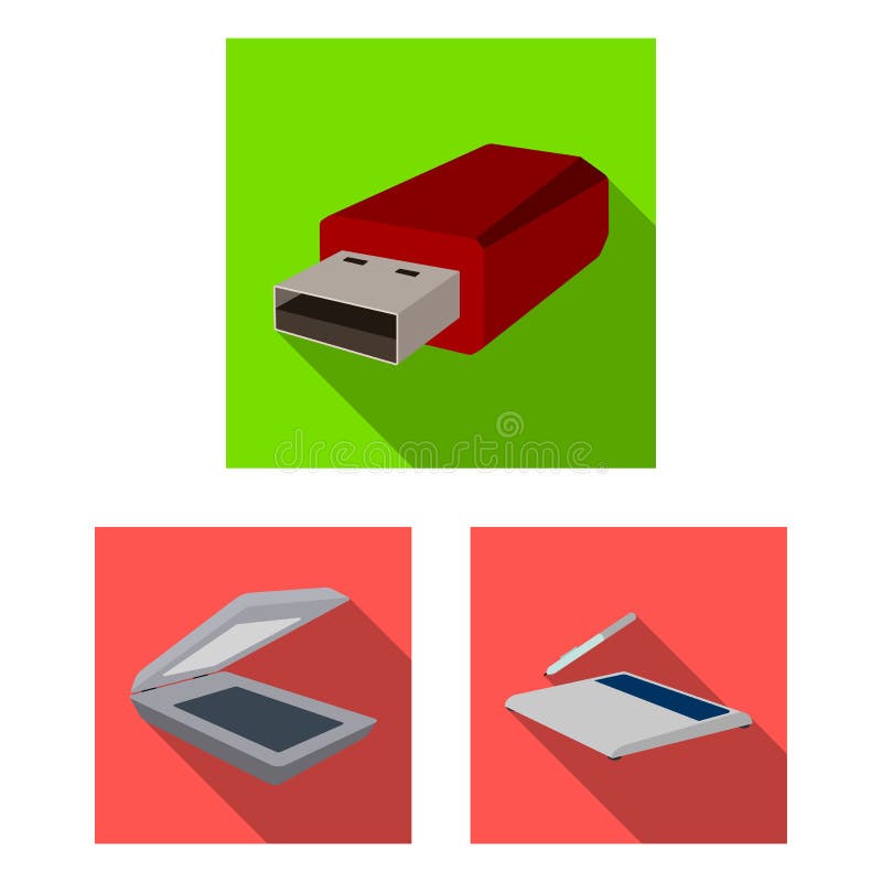 Personal Computer Flat Icons in Set Collection for Design. Equipment ...
