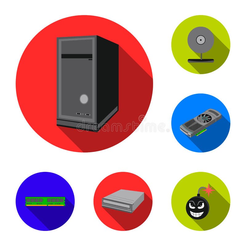 Personal Computer Flat Icons in Set Collection for Design. Equipment ...