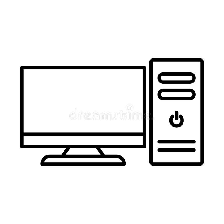 Personal Computer Free Vector Icon on Trendy Design Stock Illustration ...