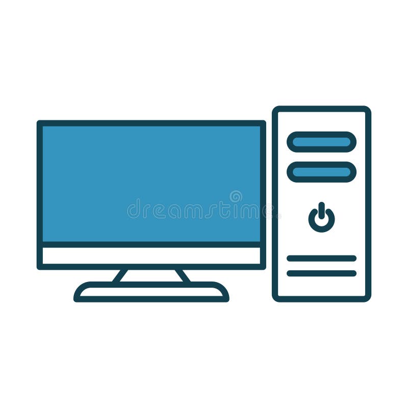 Personal Computer Free Vector Icon on Trendy Design Stock Illustration ...