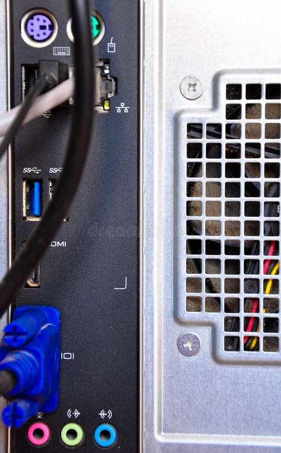Personal Computer Interfaces Connection Rear Panel Stock Photo - Image ...
