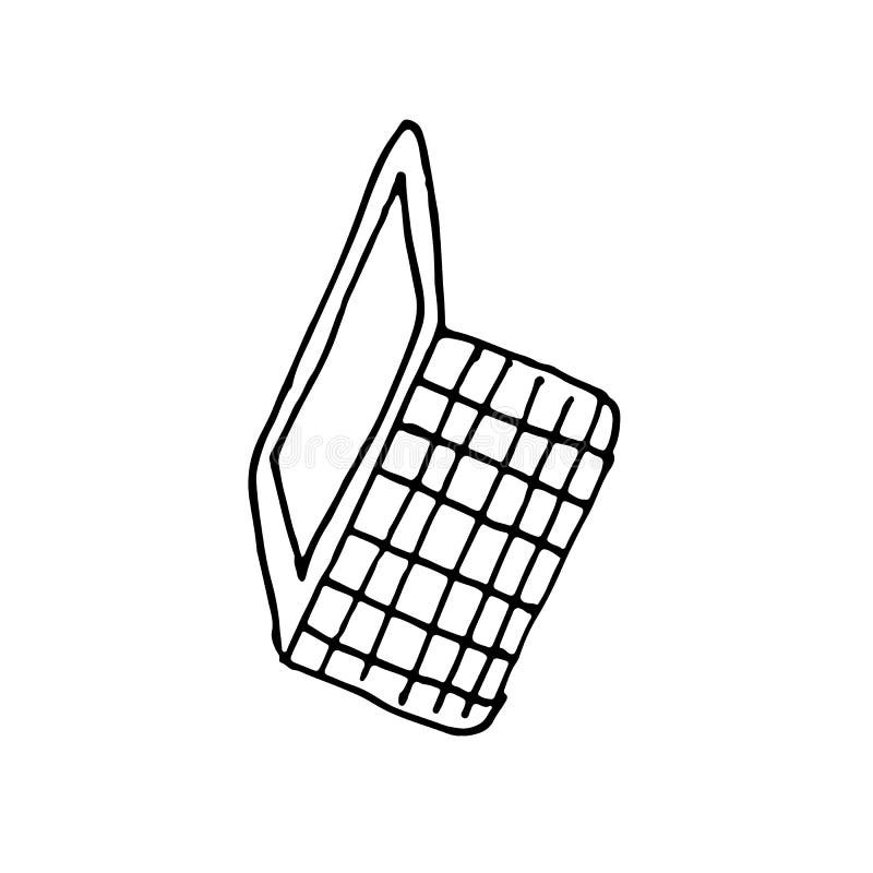 Personal Computer Isolated on White. Hand Drawn Simple Vector ...