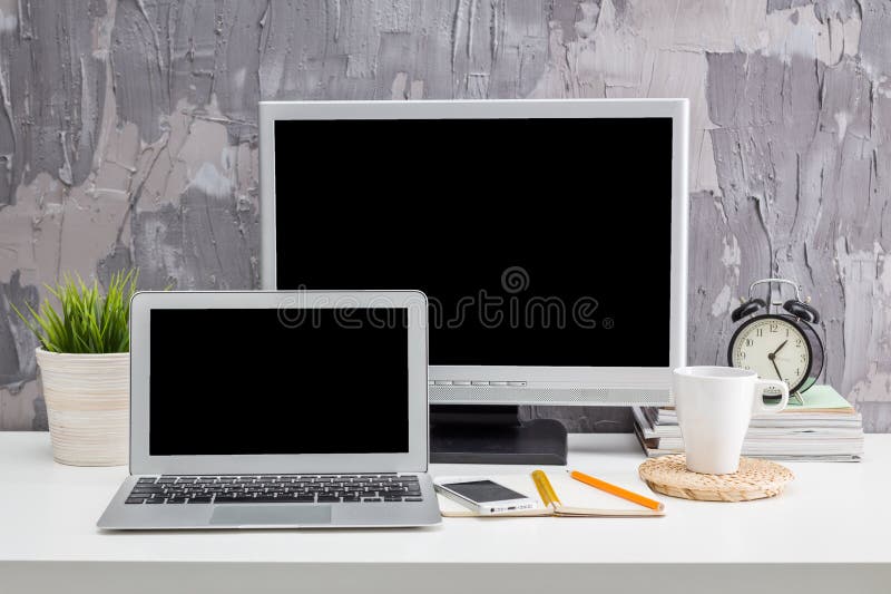 Personal computer stock illustration. Illustration of office - 61749946