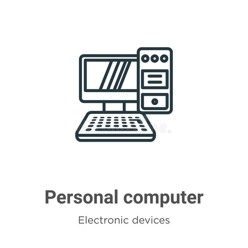Personal Computer Vector Icon on White Background. Flat Vector Personal ...