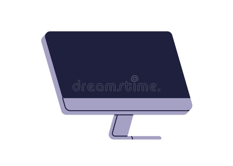Personal Computer Screen, Black Blank Empty Display. Desktop PC on ...