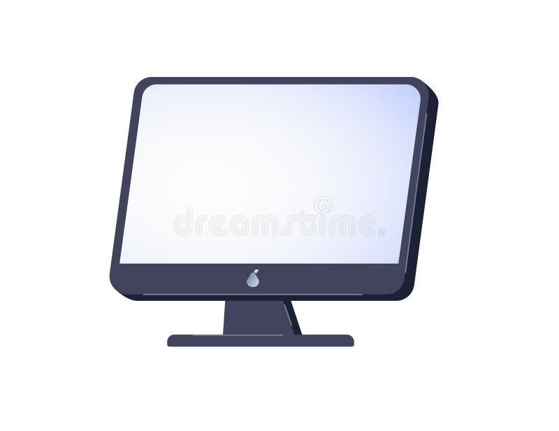 Personal Computer Screen, Black Blank Empty Display. Desktop PC on ...