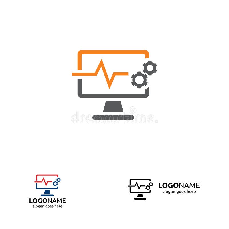 Personal Computer Service Icon. Computer Repair Logo Design Concept. PC ...