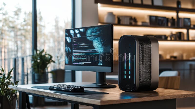 A Personal Computer Stands on a Table in the Home Interior. a Gaming ...