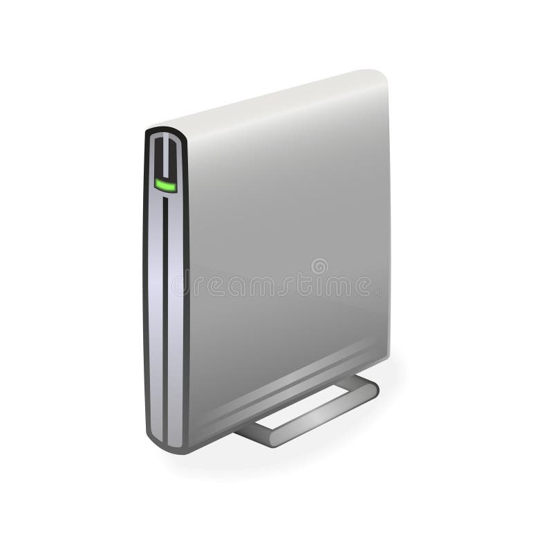 Personal Computer and System Unit or Portable Hard Drive Icon Stock ...
