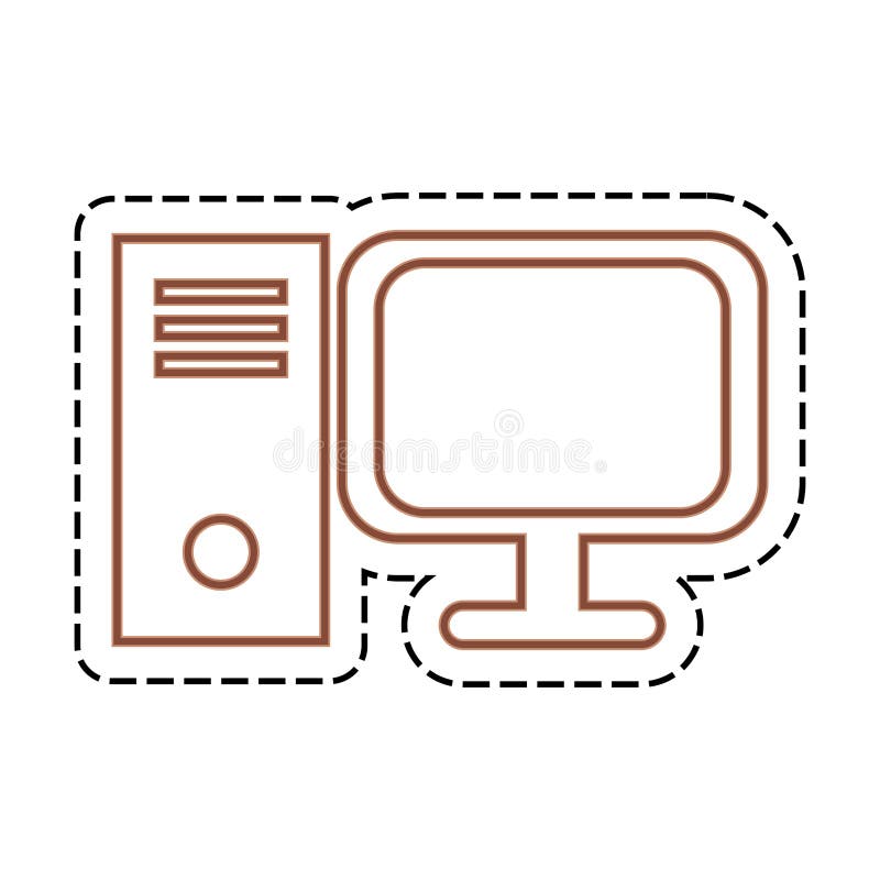 Personal Computer Technology Stock Vector - Illustration of connection ...
